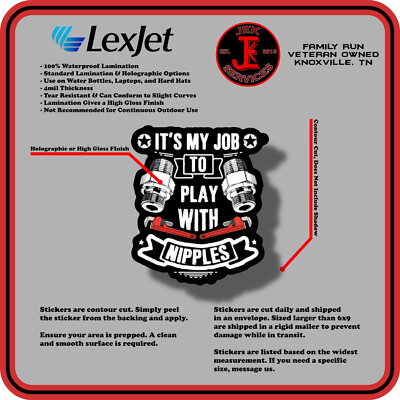 Plumber, Pipe Fitter, Sprinkler Fitter Funny Waterproof Sticker Decal ...