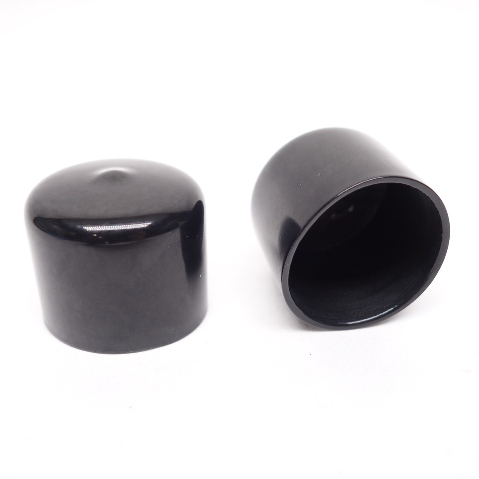 Black Vinyl Rubber Flexible Round Tube Tubing Pipe & Cover Caps-Select ...