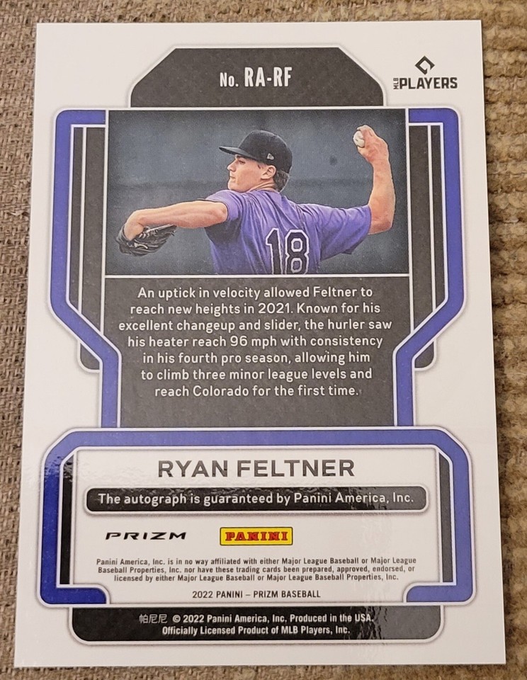 2022 Panini Prizm Rookie Autographs Prizms Silver #RA-RF Ryan Feltner ...