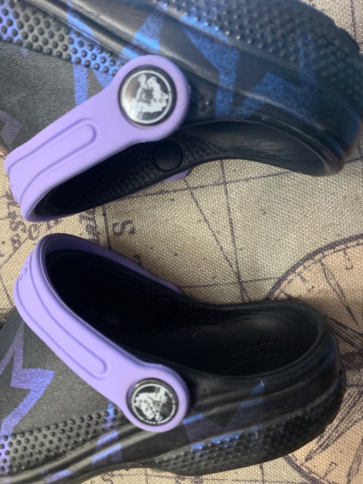 Crocs Kids' Classic Disco Dance Party Stars Black Clog Sandals CLEAN | eBay