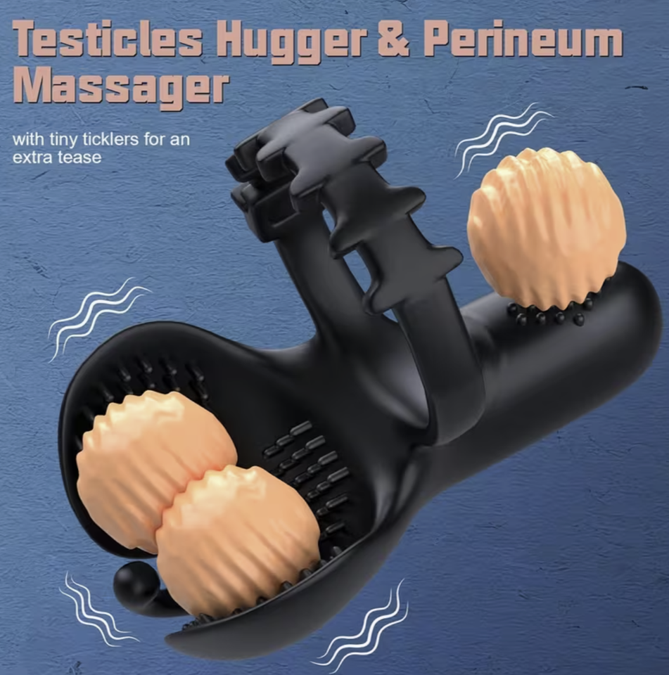 Remote Penis Cock Ring Scrotum Lock & G-Spot Stimulator Delay Rings Sex ...