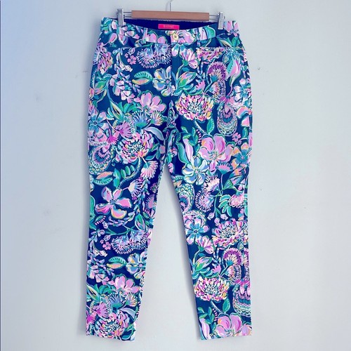 NWOT Lilly Pulitzer Kelly High Tide Navy She's Got Sol flat front pants ...