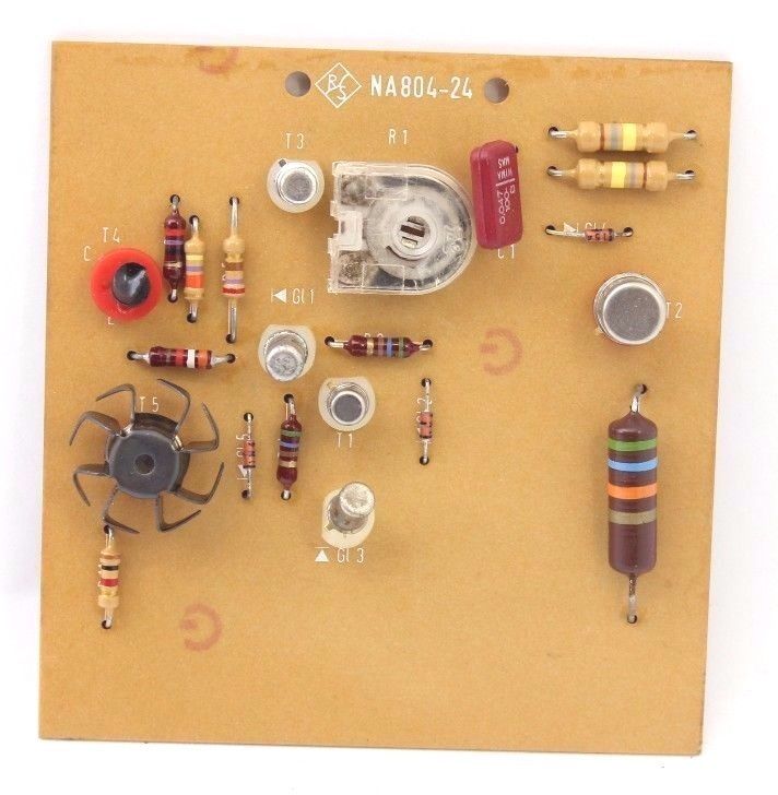 OLD PCB RS NA804-24. 6 TRANSISTORS, 1 TRIMMER, 12 RESISTORS. 1PC ...