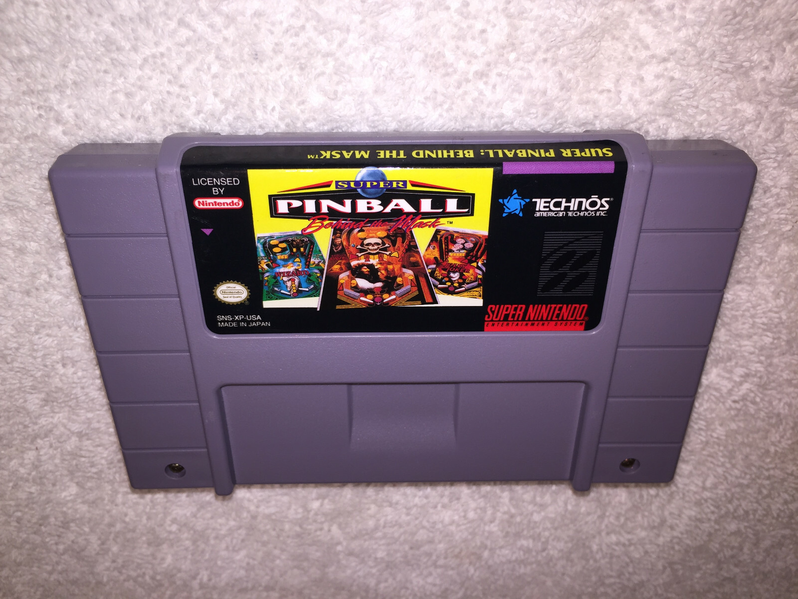 Super Pinball Behind the Mask (Super Nintendo, 1992) SNES Yellow ...