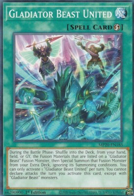 A1364 YUGIOH SPELL CARD GLADIATOR BEAST UNITED MP20-EN185 | eBay