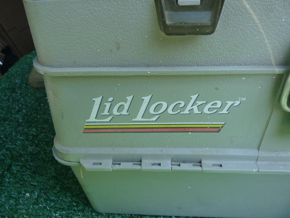 Lid Locker Tackle Box 6-Tray Dual Fold /w Lures | eBay