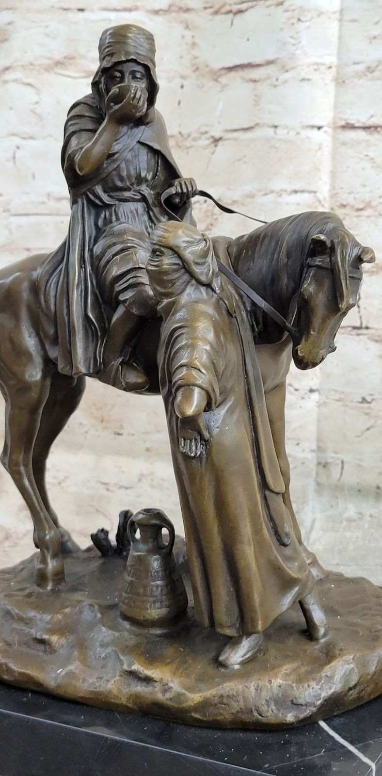 Arabian Man on Horseback Bronze Sculpture Statue Arab Horse Rider by ...