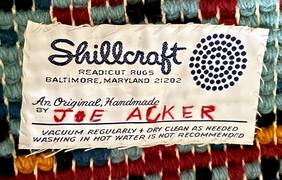 Vintage Shillcraft Oriental Type Latch Hook Rug 36x58" Floor Wall Decor ...