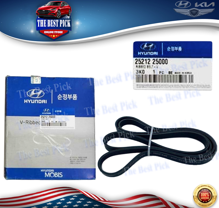 ⭐GENUINE⭐V-Ribbed Belt SONATA 09-10 Optima Rondo Sorento SantaFe 2.4L ...