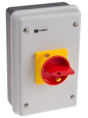 1 x 3 Pole Panel Mount Non Fused Isolator Switch, 32 A, 15 kW, IP54 ...