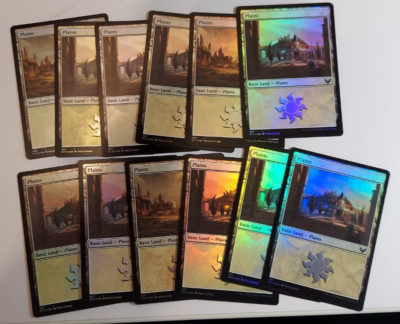 12x PLAINS basic lands (various art) FOIL - NM - Strixhaven - SPARROW ...