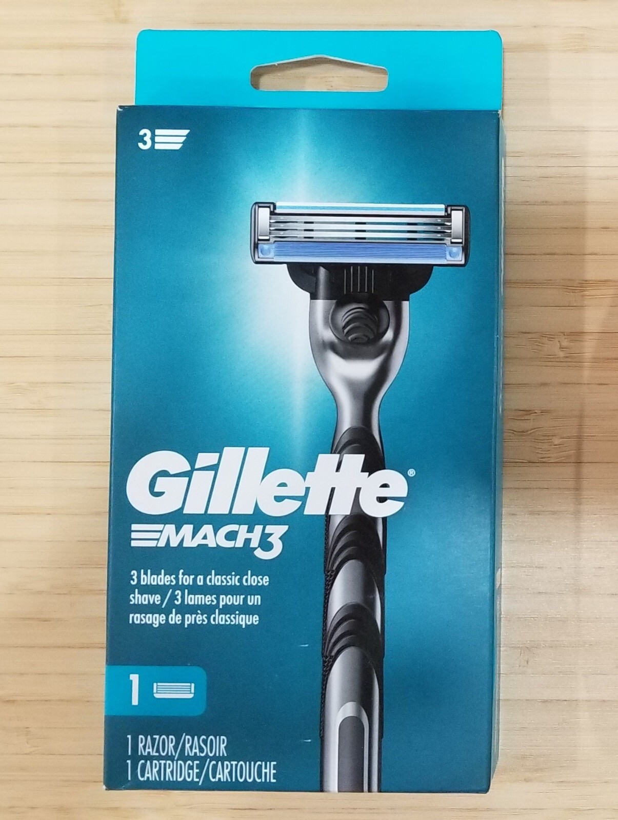 Gillette Mach 3 3-Blade Mmen's Razor, 1 Handle + 1 Cartridge | eBay