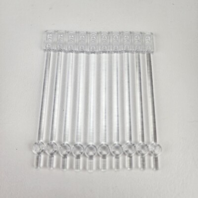 X10 NEW LEGO 42445 Trans Clear Bar 12L 1 X 2 Plate End Solid Studs ...