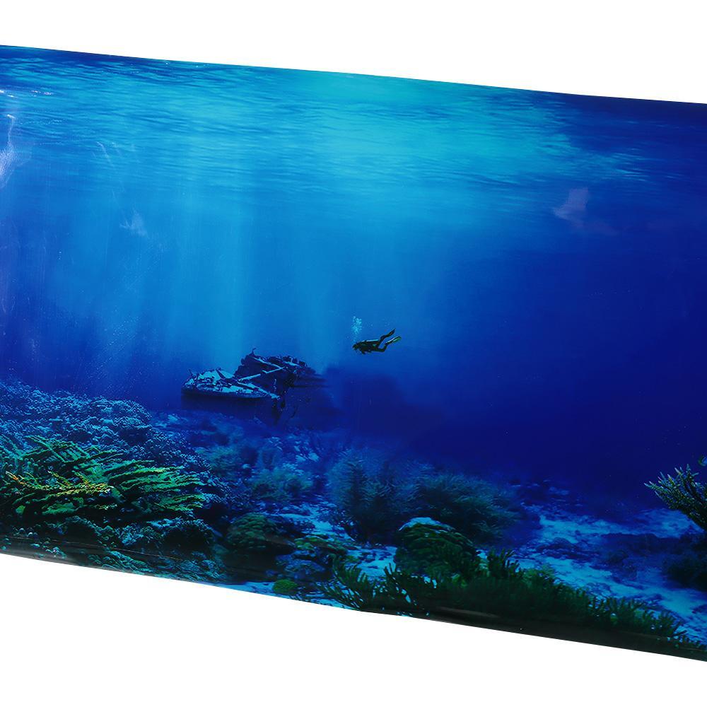 PVC Self Adhesive Fish Tank Poster Lightweight Wallpaper Sticker ...