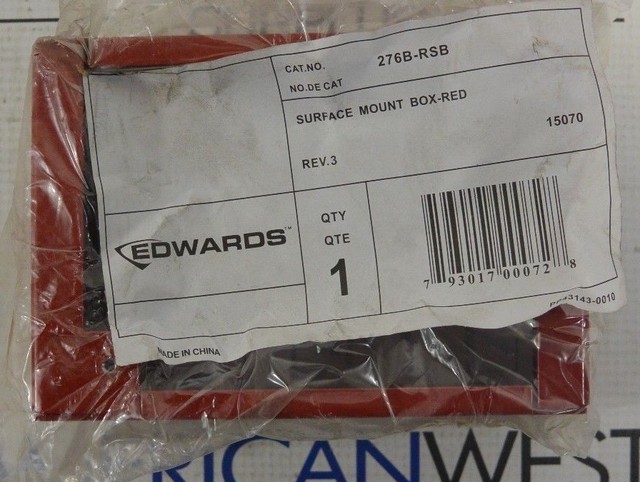 Edwards 276b-rsb Surface Mount BACKBOX Red for sale online | eBay