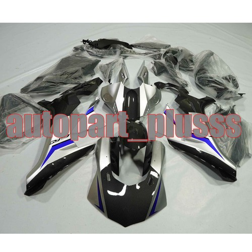 Silver & Carbon Fiber Fairing Kit For Yamaha YZF R1 2015-2019 Injection ...