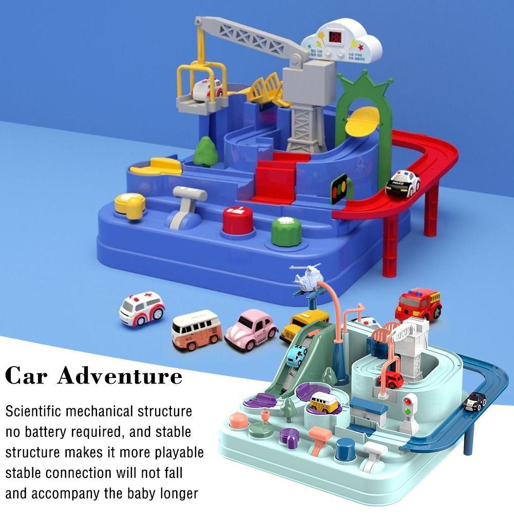 Kids DIY Linking Parking Building Toys Automobile Rail Adventure Car ...