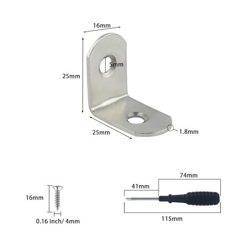 L Bracket Corner Braces 22 Pcs Stainless Steel L Shaped 90 Degree Right ...