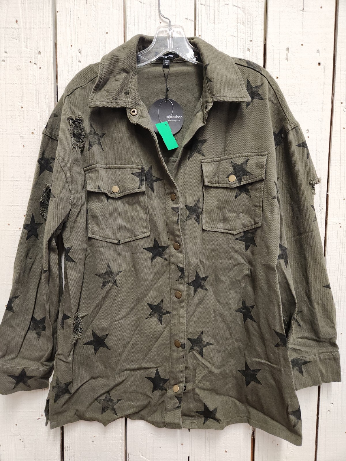 Mittoshop Military Inspired Star Jacket Green - Size Medium C28 | eBay