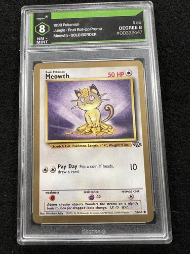Pokemon Meowth Gold Border Fruit Roll-Up Promo #56 from Jungle in a ...