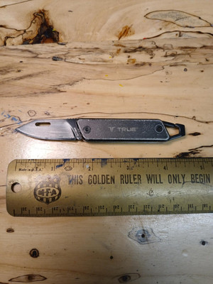 True Knife Utility Modern Key Chain Knife Black Compact 8cr13mov Blade ...