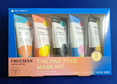 NEW Freeman Fav Five 5-pc Face Mask Kit Limited Edition Clear • Stress ...