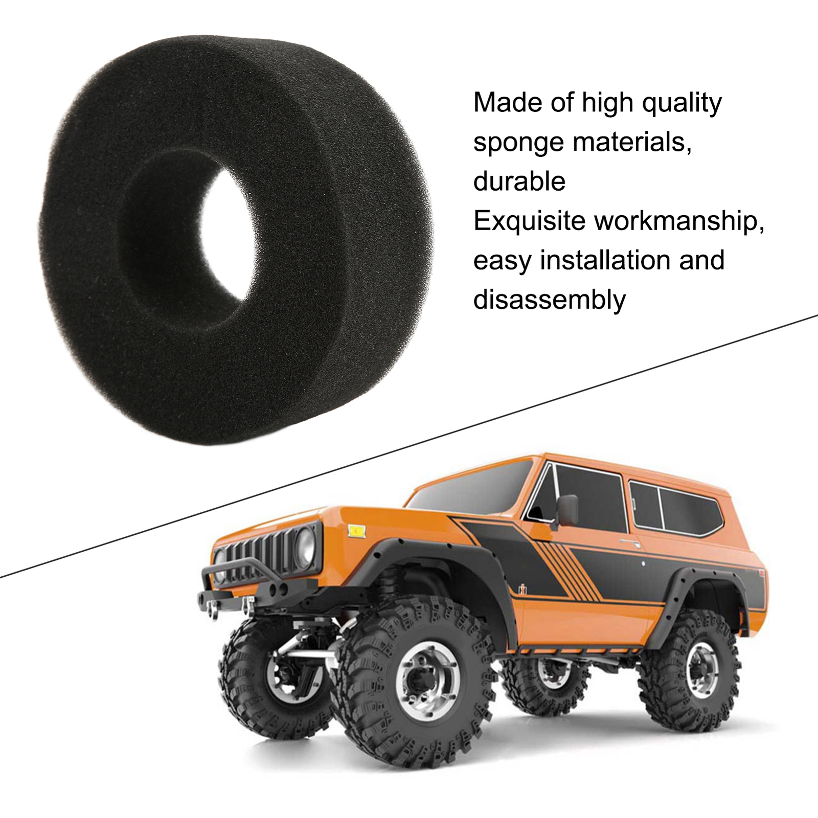 4Pcs Foam Sponge Tire Insert Inlay For RC Crawler 110120mm Diameter 1.9 ...