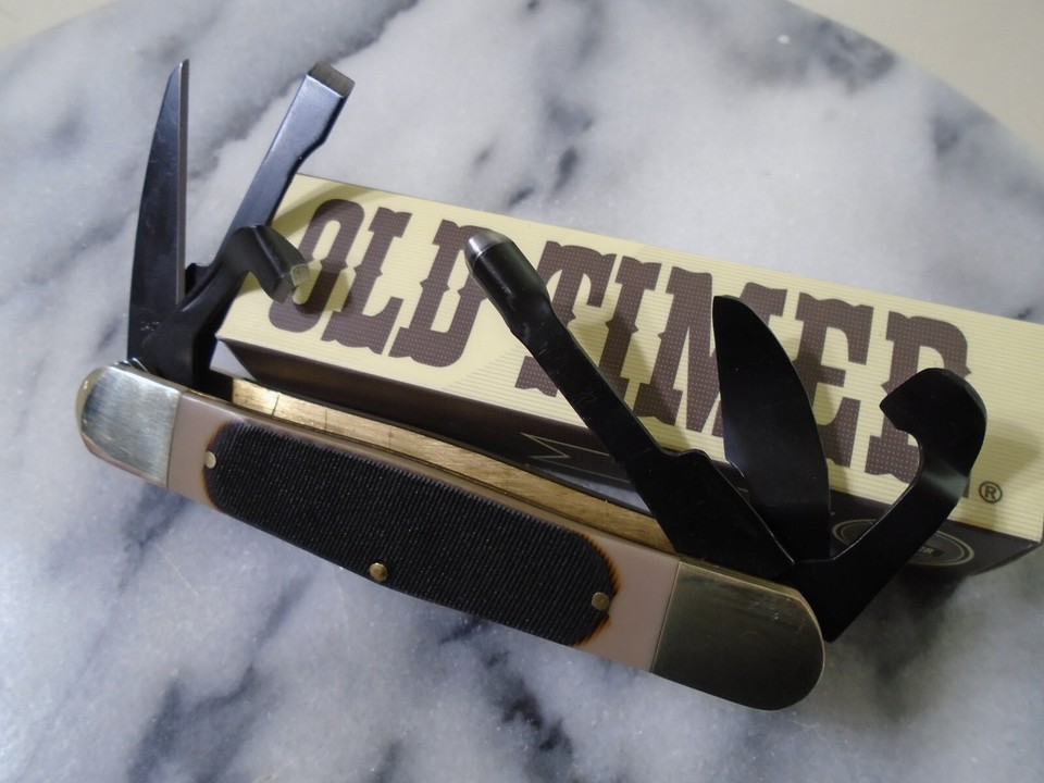 Schrade Old Timer Classic Whittler Wood Carving 6 Blade Pocket Knife ...