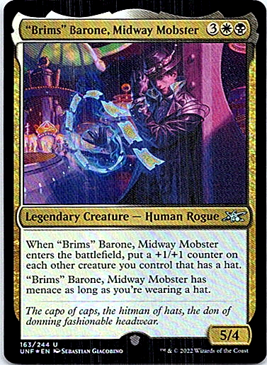 "Brims" Barone, Midway Mobster Magic The Gathering Unfinity Foil Light ...