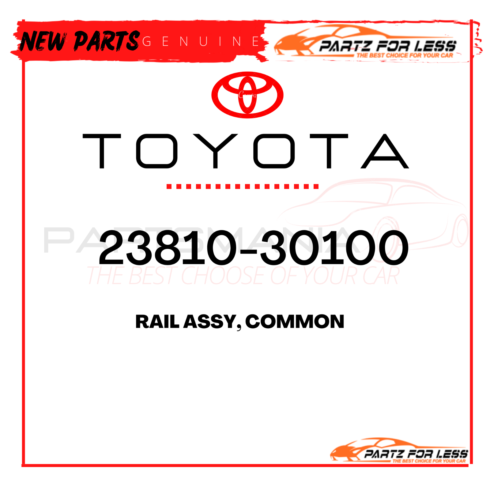 23810-30100 Toyota Rail ASSY Common 2381030100 Genuine OEM Part for ...