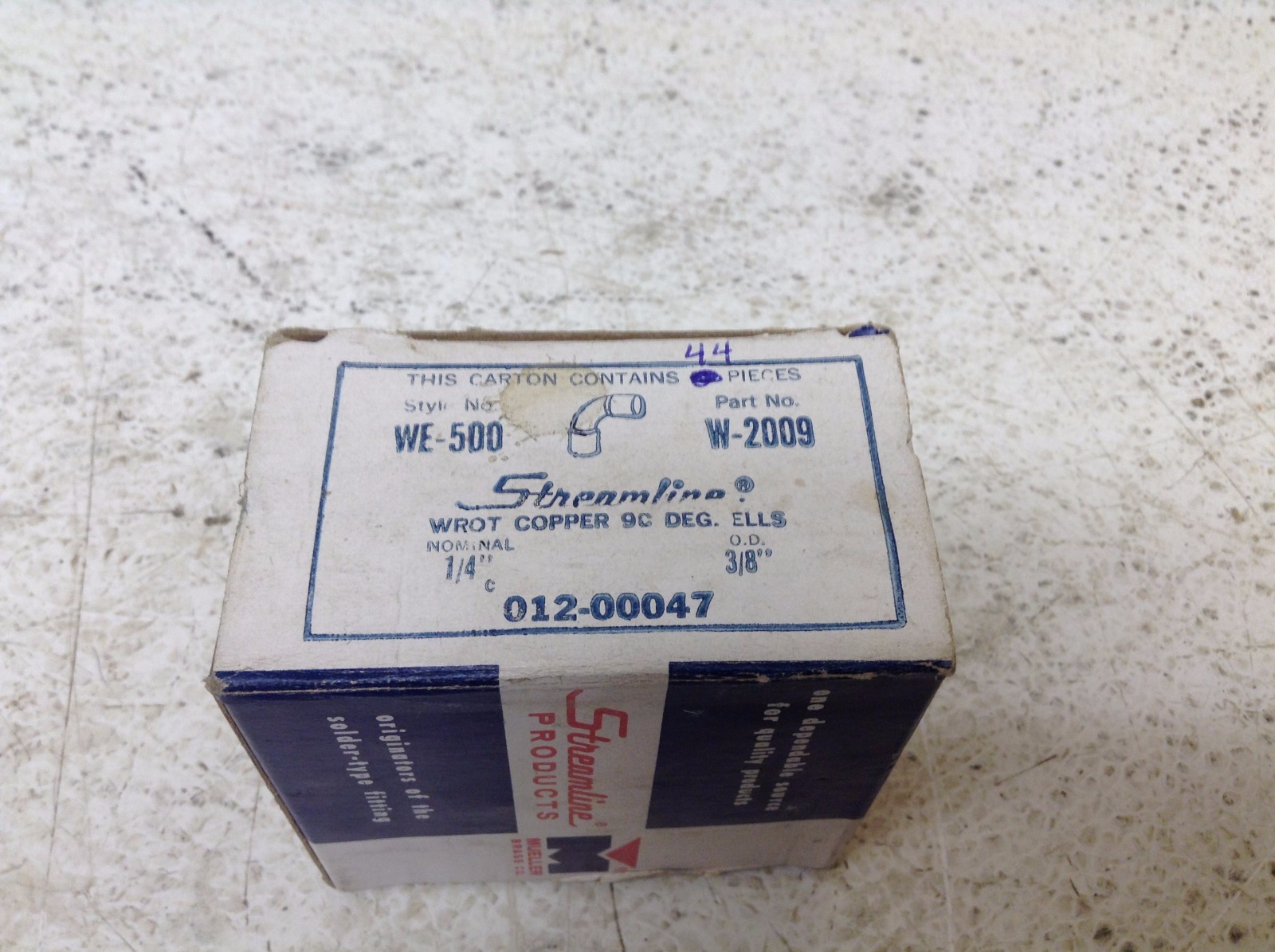 Streamline Mueller WE-500 W-2009 Wrot Copper 90 Ells 1/4" Nom 3/8" OD ...