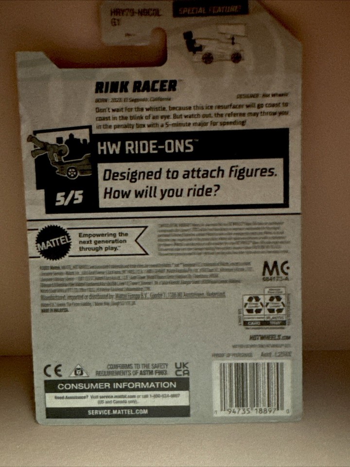 Hot Wheels 2024 Let's Race Blue Rink Racer # 168/250 HW Ride-Ons # 5/5 ...