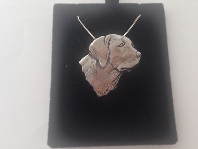 A4 Labrador’s Head on a 925 sterling silver Necklace Handmade 18 inch ...