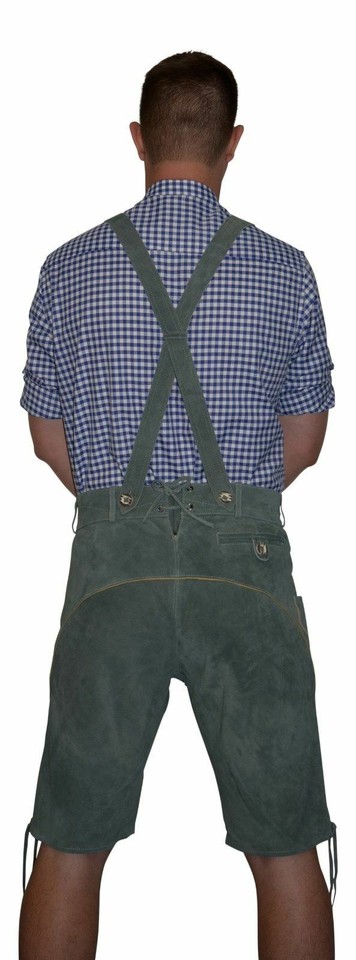 M L XL 2XL 3XL Gray Leather Lederhosen Shorts German Oktoberfest ...