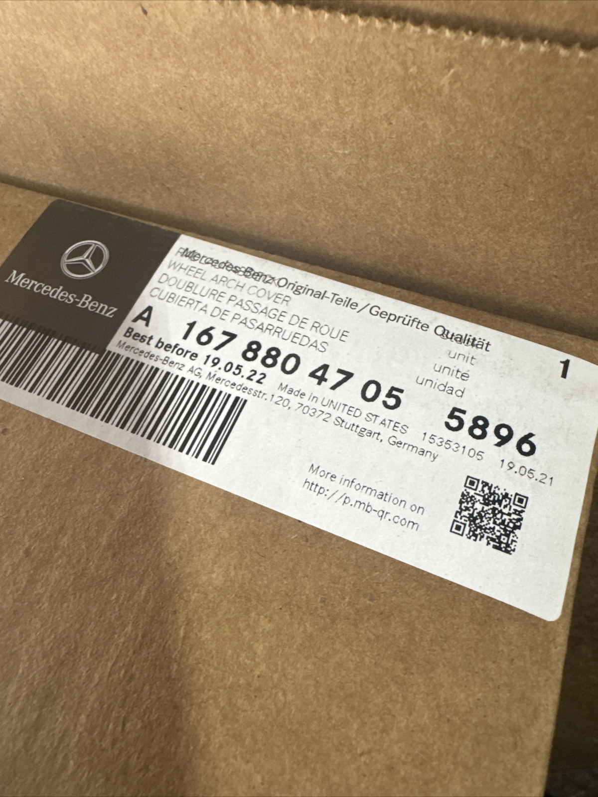 2020-23 Mercedes GLS RH Rear Wheel Opening Molding Brilliant Blue OEM ...