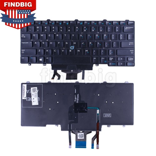 US Backlit Keyboard for Dell Latitude E5450 E5470 5480 E7450 E7470 ...