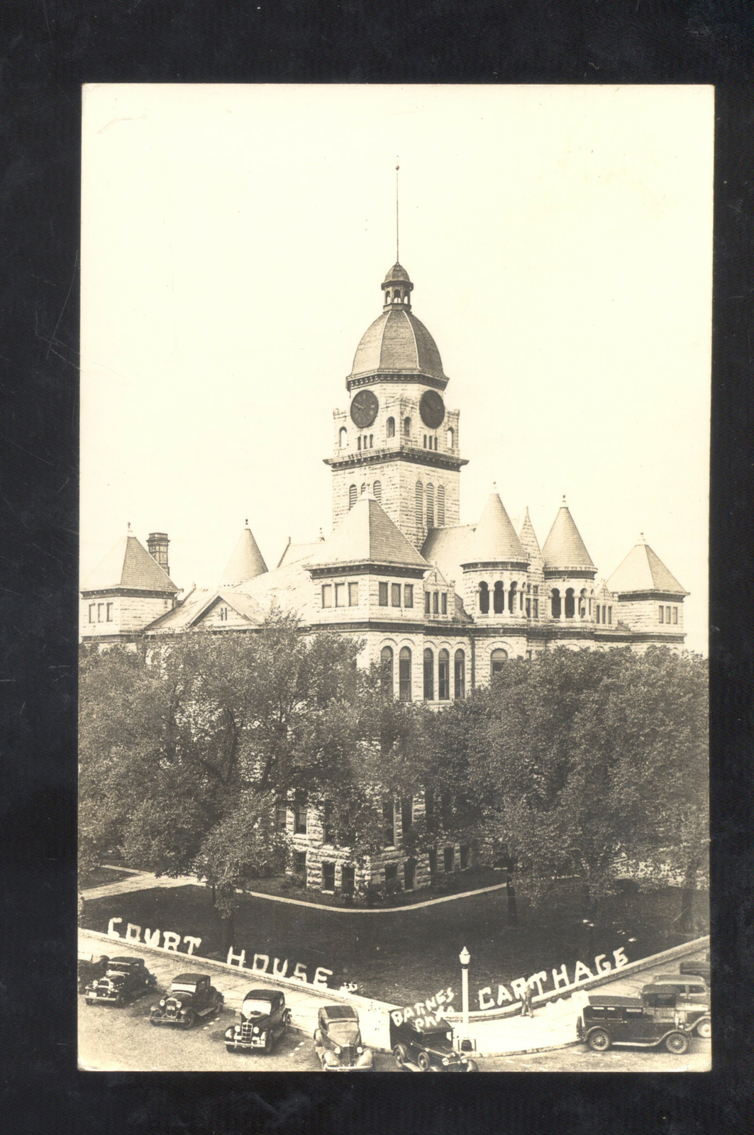 RPPC CARTHAGE MISSOURI DOWNTOWN COUNTY COURT HOUSE CARS REAL PHOTO ...