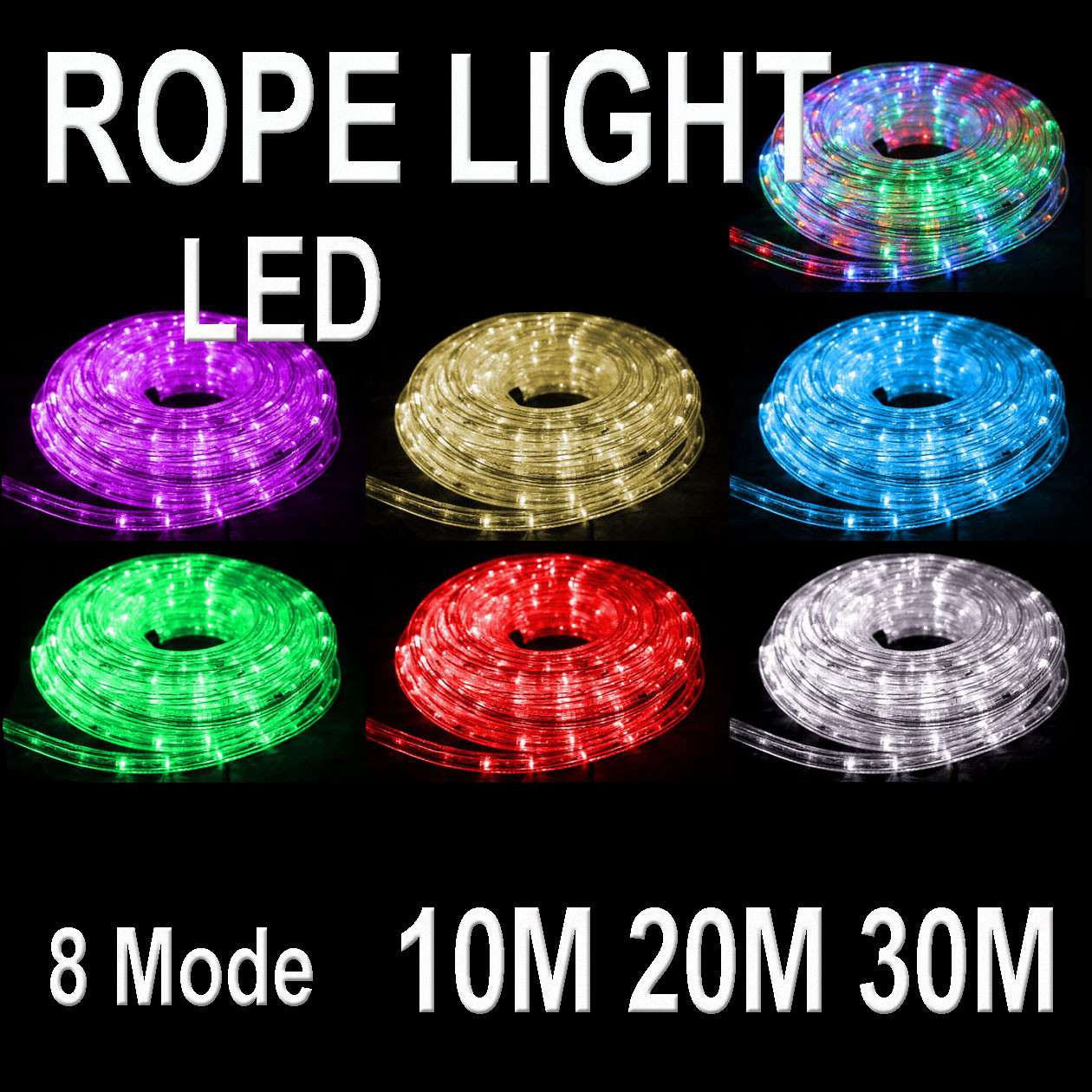 10M 20M 30M LED Rope Lights Party Christmas Lights Wedding Waterproof ...