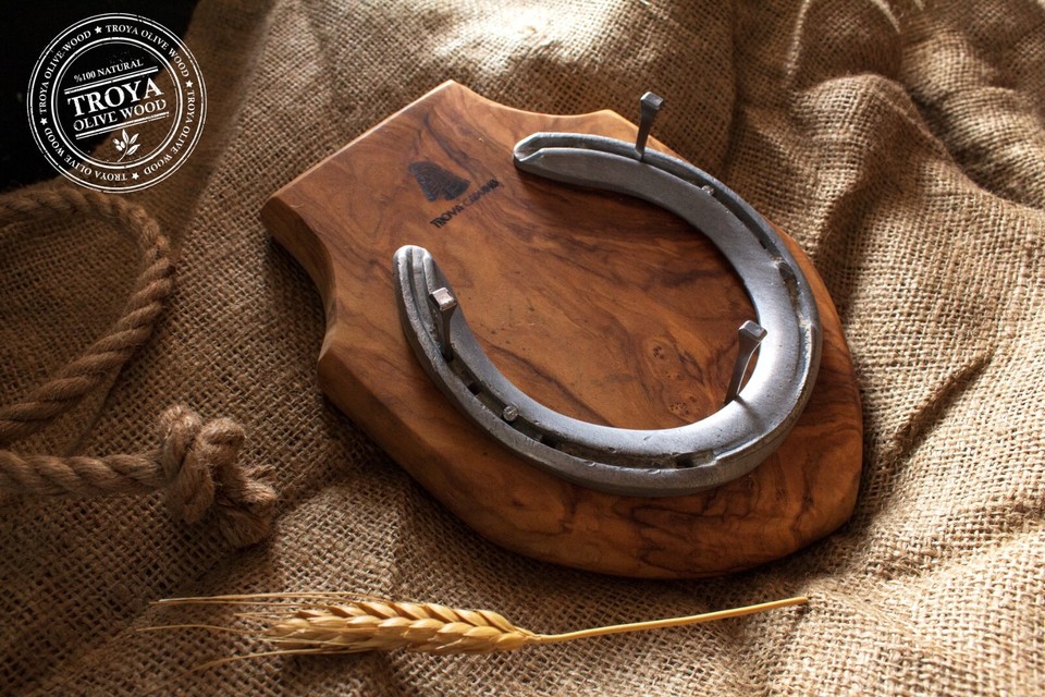 Olive Wood Key Holder for Wall Decor Rustic Horseshoe Key Hook ...