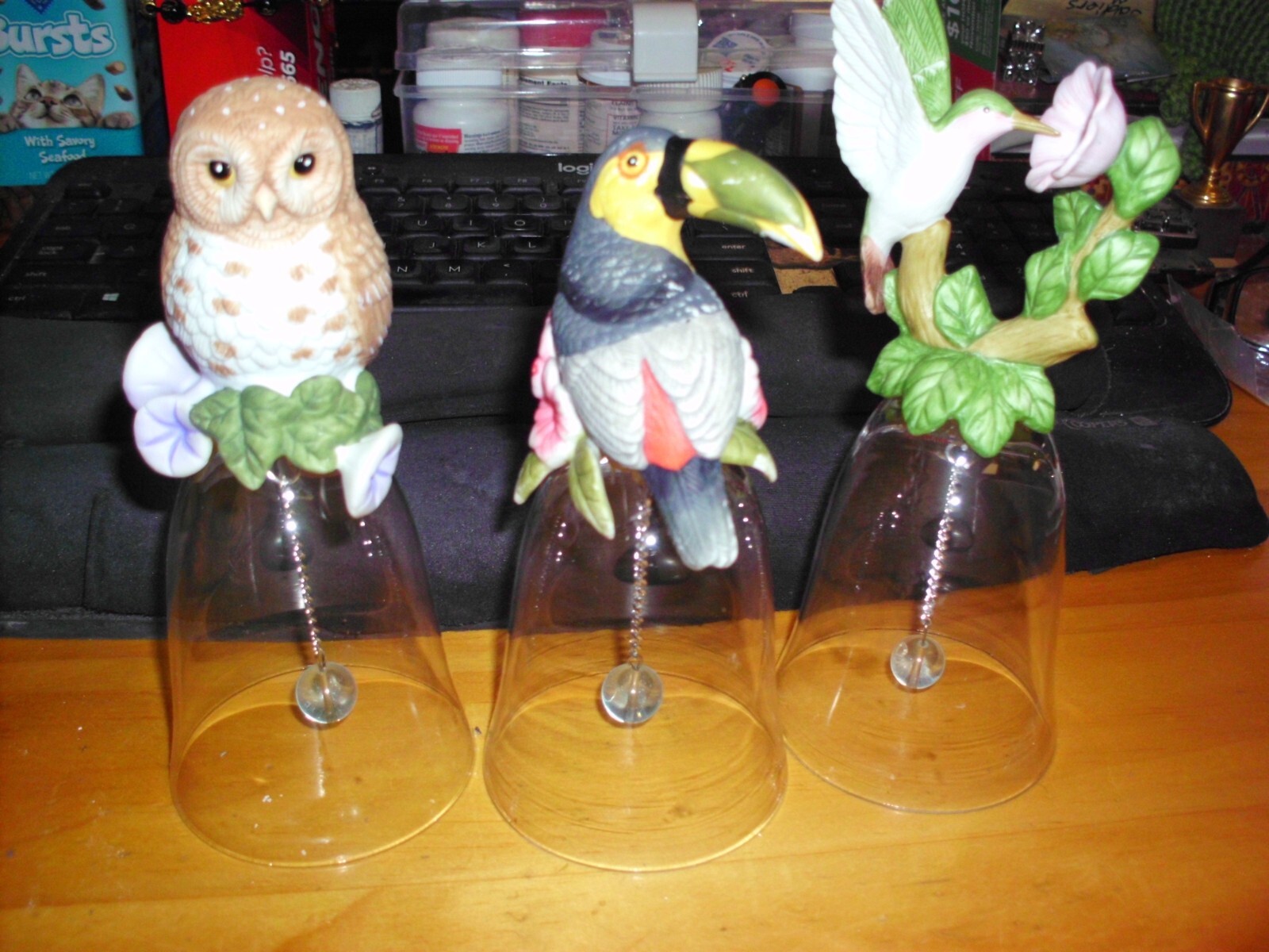 LOT Of 3 Vintage Franklin Mint Bird Bells Crystal BIRDS TOUCAN | eBay