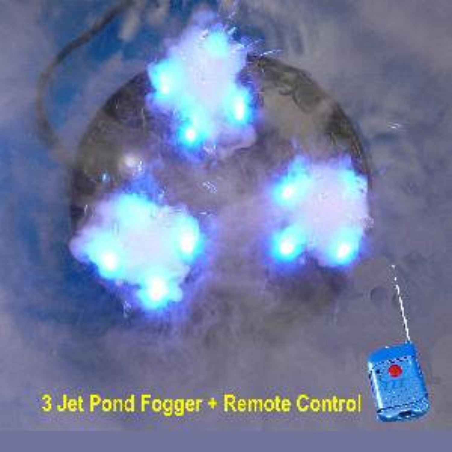 3 Jet Pond Fogger w/ RGB LED Lights & Remote Control-floating water ...