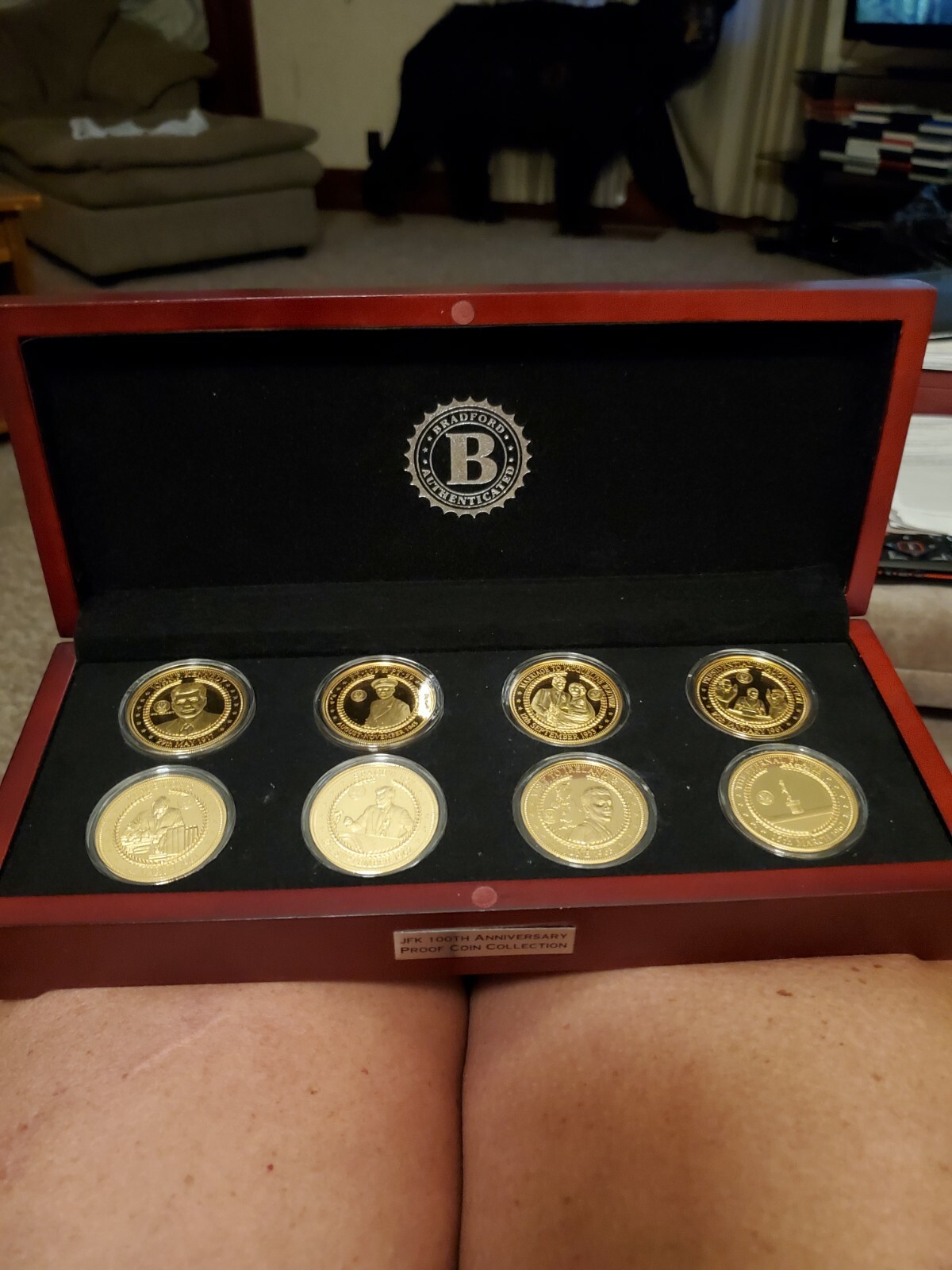Authentic 24K Gold Plated President John F. Kennedy Coins W/show box ...