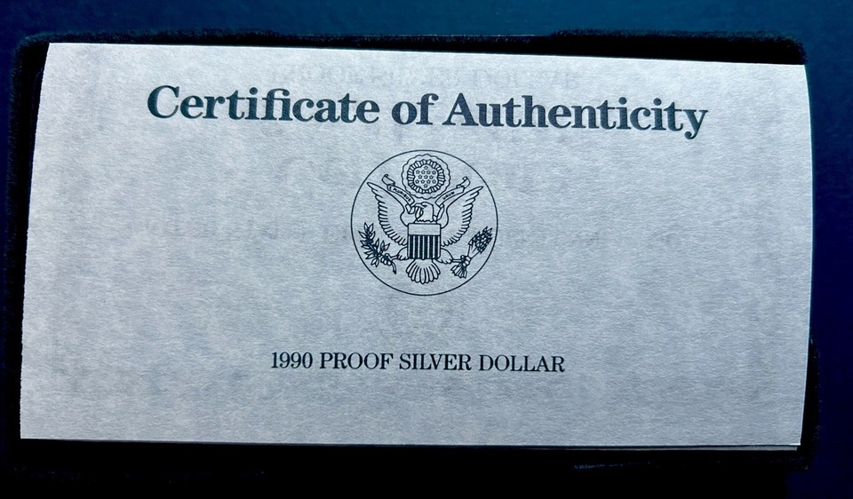 1990-P US Eisenhower Centennial $1 Proof Silver Dollar With Box COA ...
