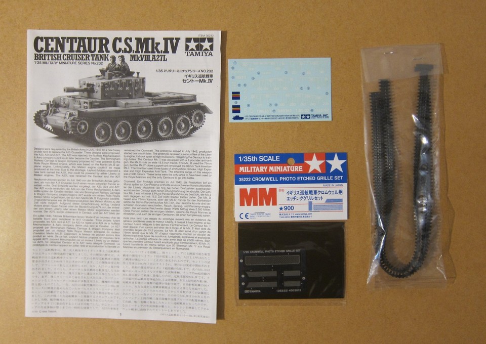 Tamiya Centaur 1/35 35232 and Tamiya Cromwell series etch set 35222 ...