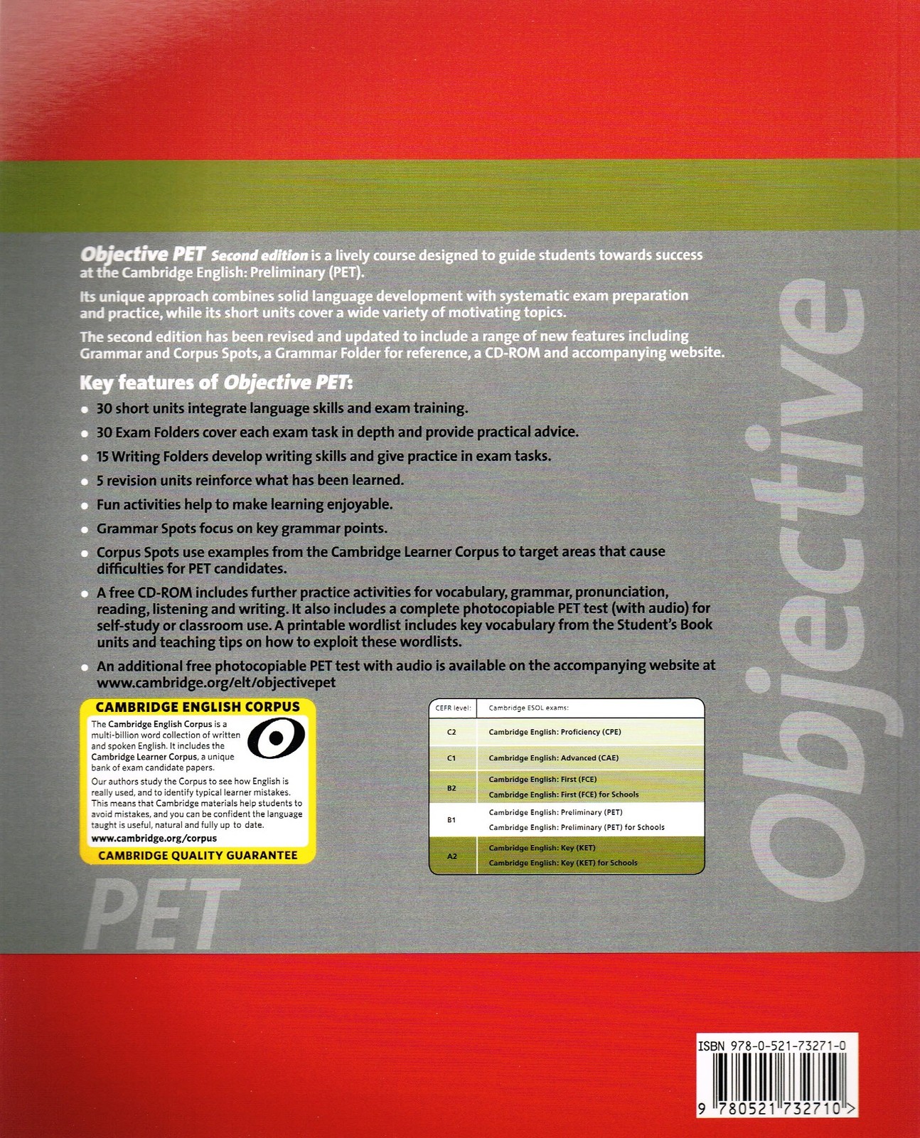 CAMBRIDGE Objective PET PRELIMINARY ENGLISH TEST Workbook with Answers ...