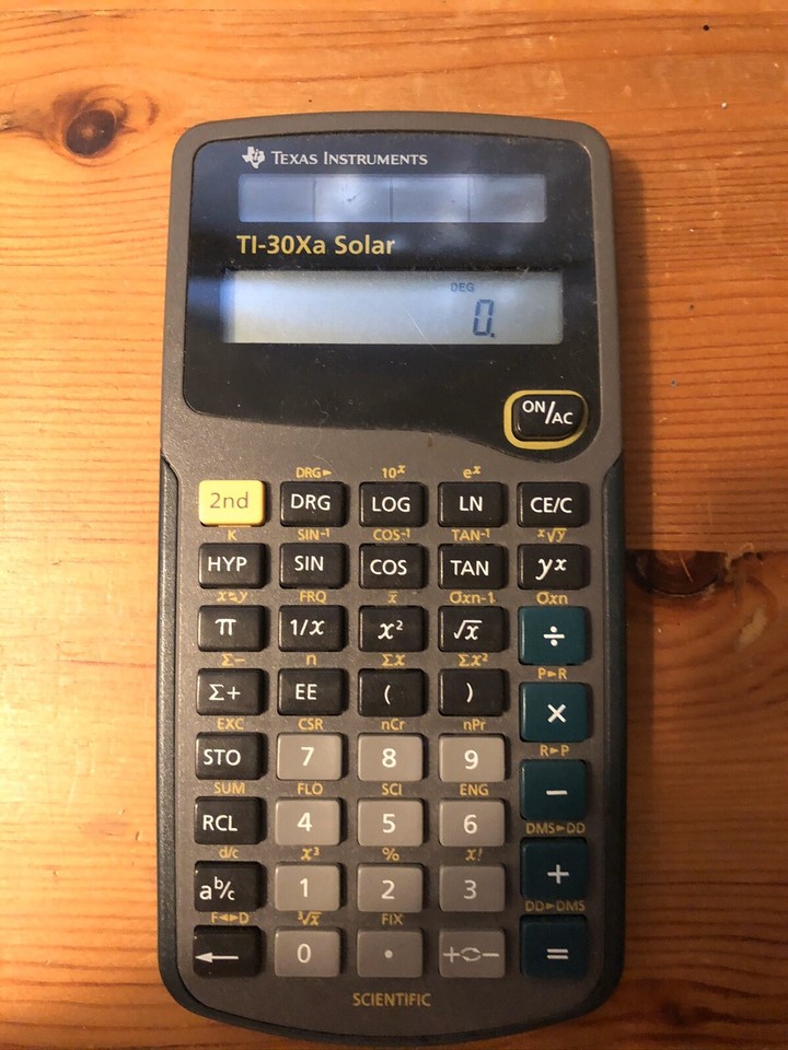 Texas Instruments TI-30XA Scientific Calculator Solar Powered | eBay