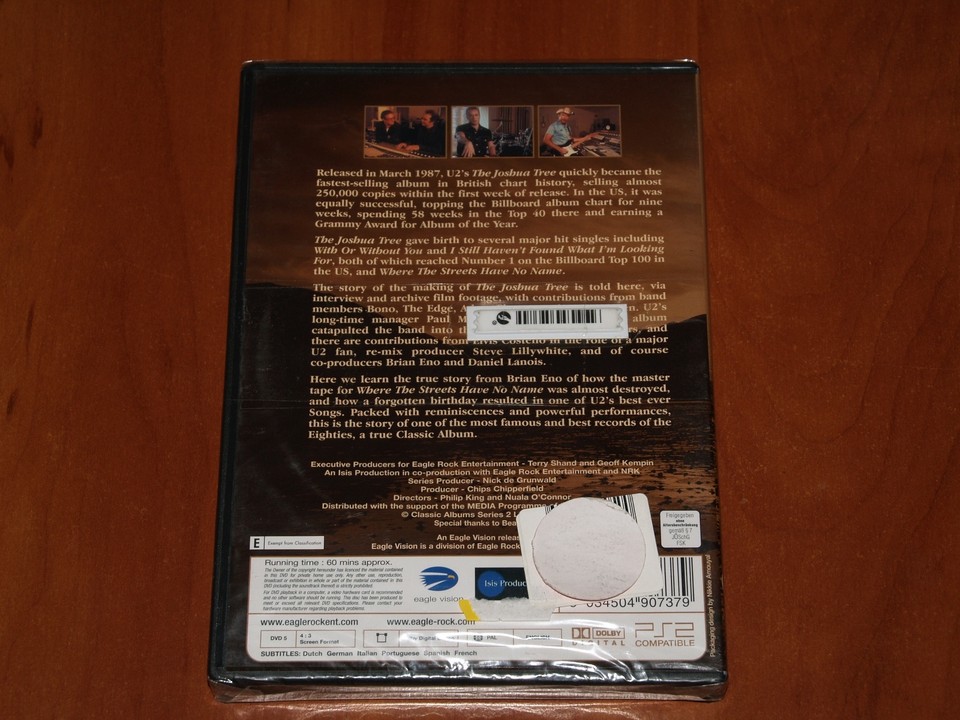 U2 THE JOSHUA TREE DVD CLASSIC ALBUMS DOCUMENTARY LIVE FOOTAGE EAGLE ...