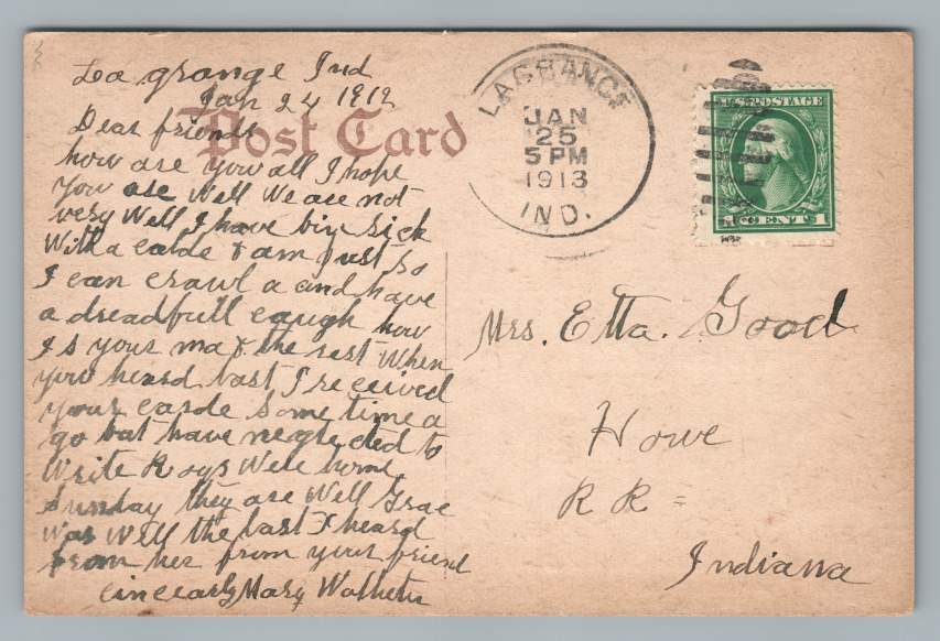 Bird's Eye View ANGOLA Indiana~Rare Antique PC Early Traffic Rotary ...