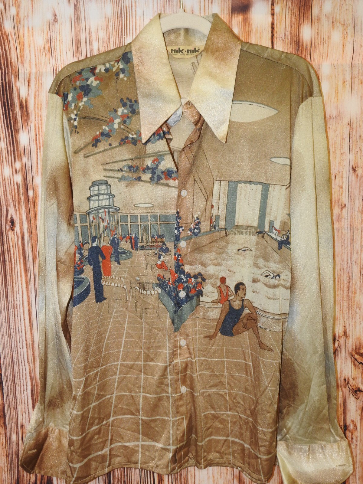 Nik Nik Vintage 1970's Nylon Disco Shirt Men's Size L… - Gem