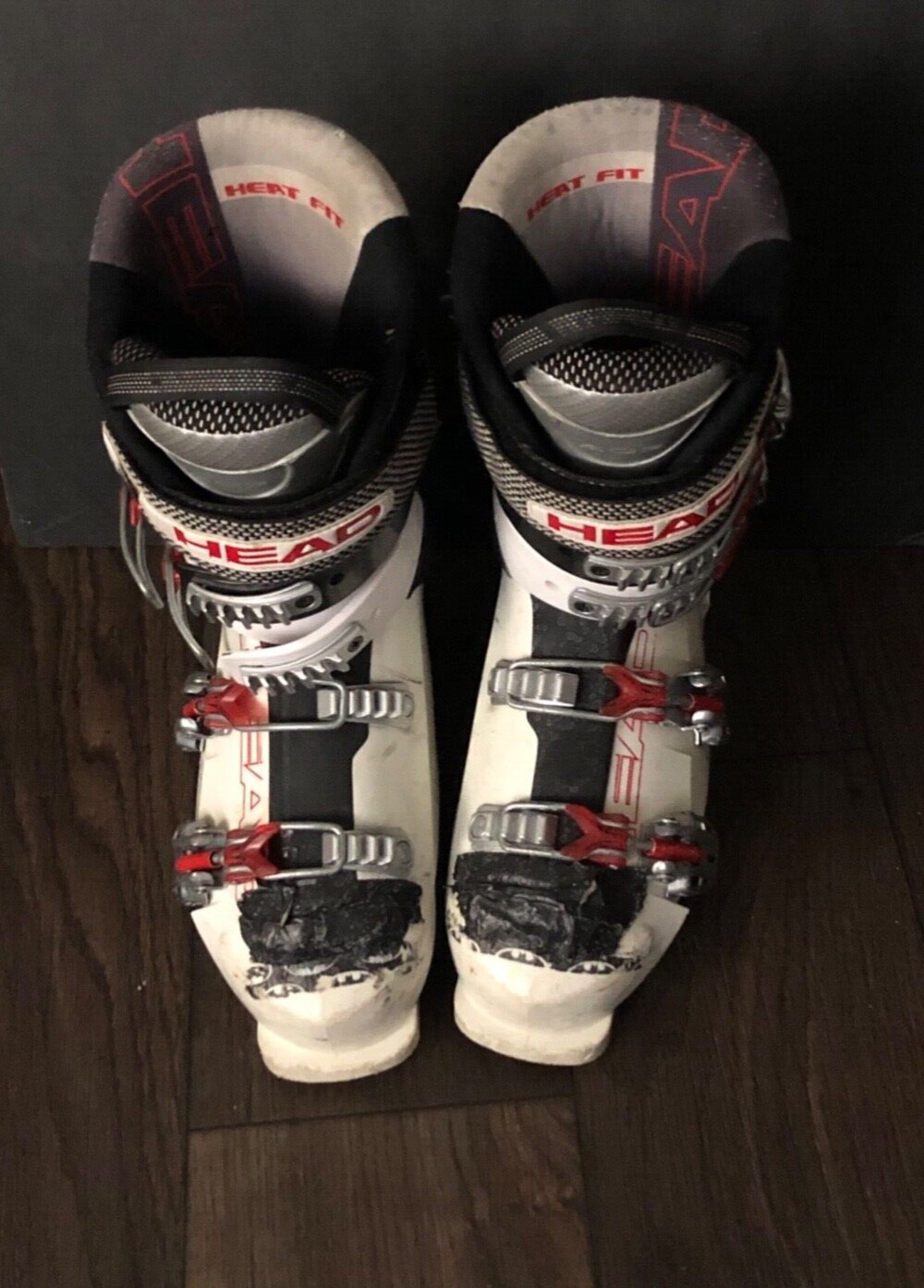 *USED* HEAD MOJO White/Black w/ Red Accents SKI BOOTS MEN SIZE 26.5 | eBay